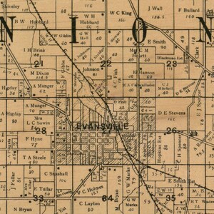 Rock County Wisconsin 1900 - Old Wall Map Reprint With Homeowner Names ...