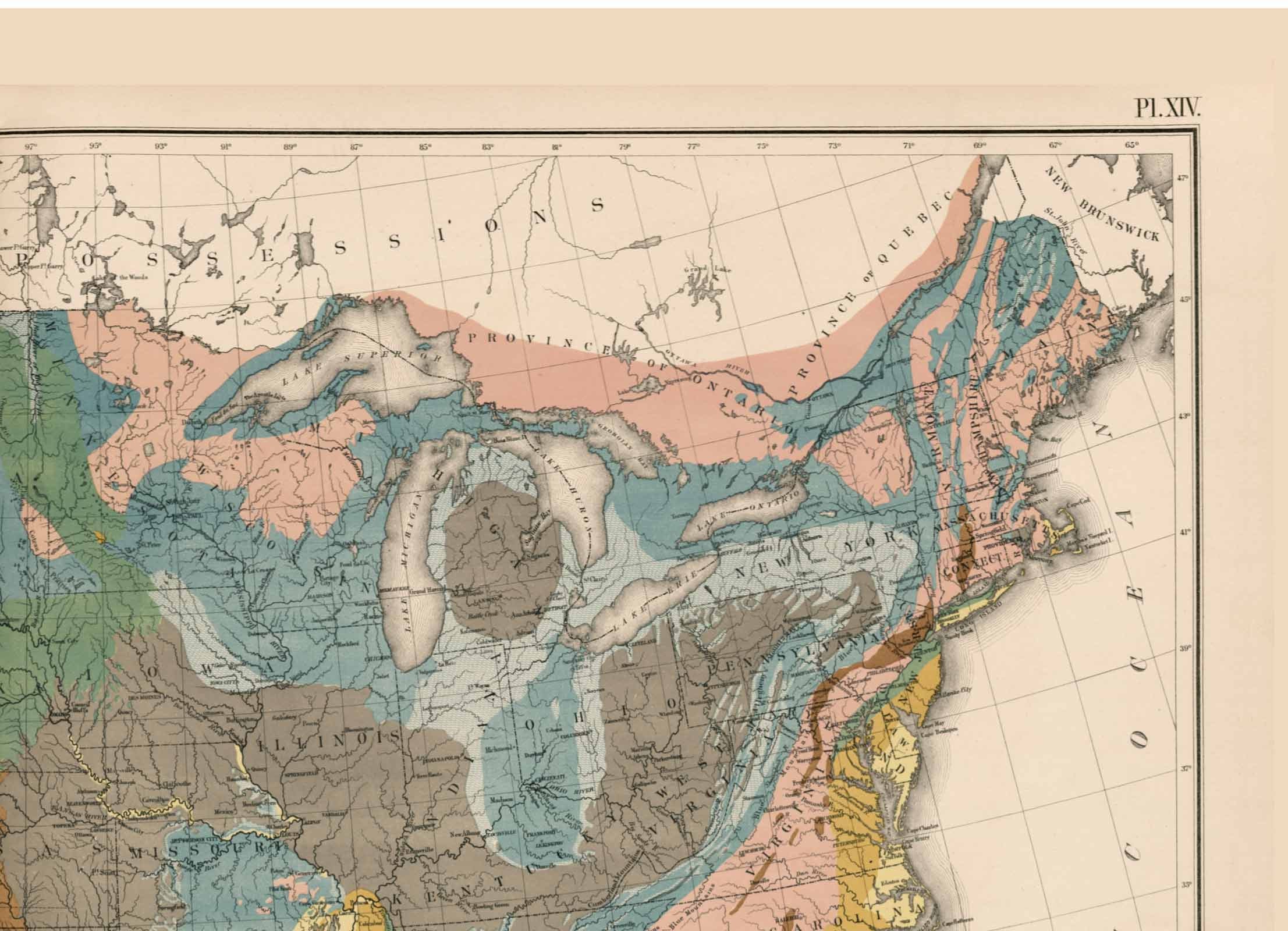 USA Geological Map 1874 Reprint 9th Census Atlas | Etsy