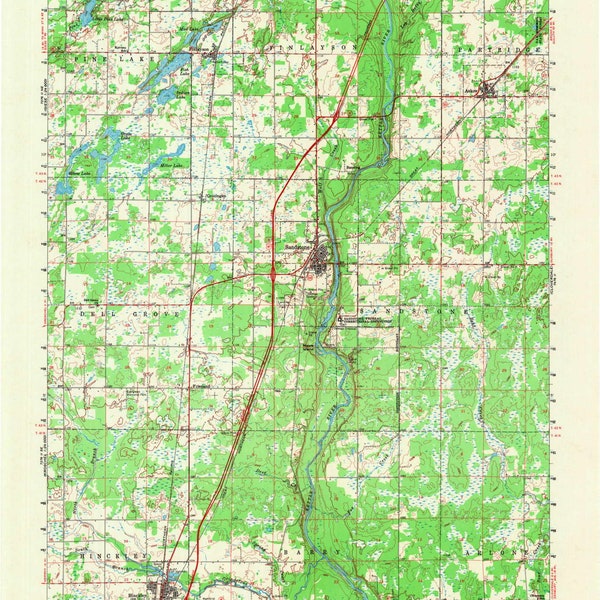 Lake of the Arbuckles Sulphur 1963-1967 Old Topographic Map USGS Custom ...