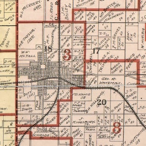 Franklin County Illinois 1900 - Old Wall Map Reprint With Landowner ...