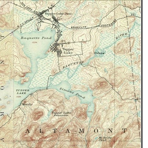 Tupper Lake 1907 USGS Old Topographic Map Little Tupper Lake- Reprint ...