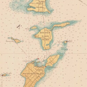 Lake Erie - 1943 - Islands in Lake Erie, Ohio - Nautical Map Reprint ...