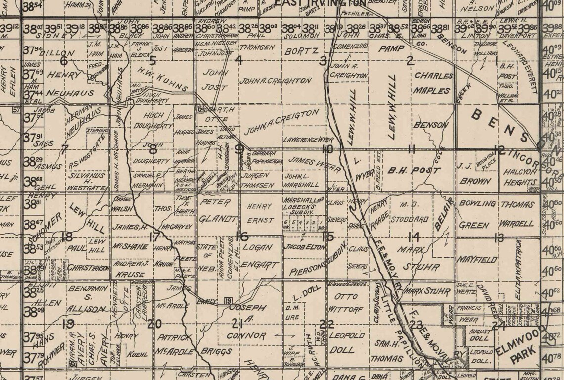 Douglas County Nebraska 1900 Old Wall Map Reprint With - Etsy