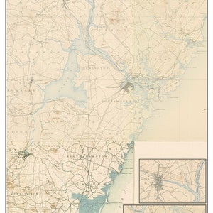 New Hampshire Seacoast 1894 USGS Old Topo Map Custom - Etsy