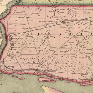Niagara County New York 1852 Old Wall Map With Homeowner Names ...