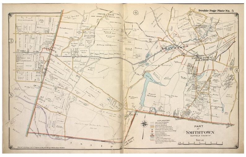 Smithtown South Commack 1917 Long Island New York Suffolk Co Atlas V1 ...
