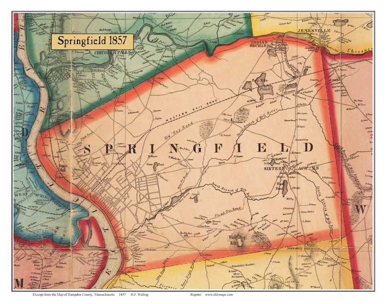 Springfield 1857 Old Town Map With Homeowner Names - Etsy