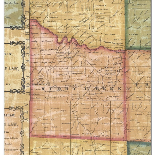 Butler County Pa Map - Etsy