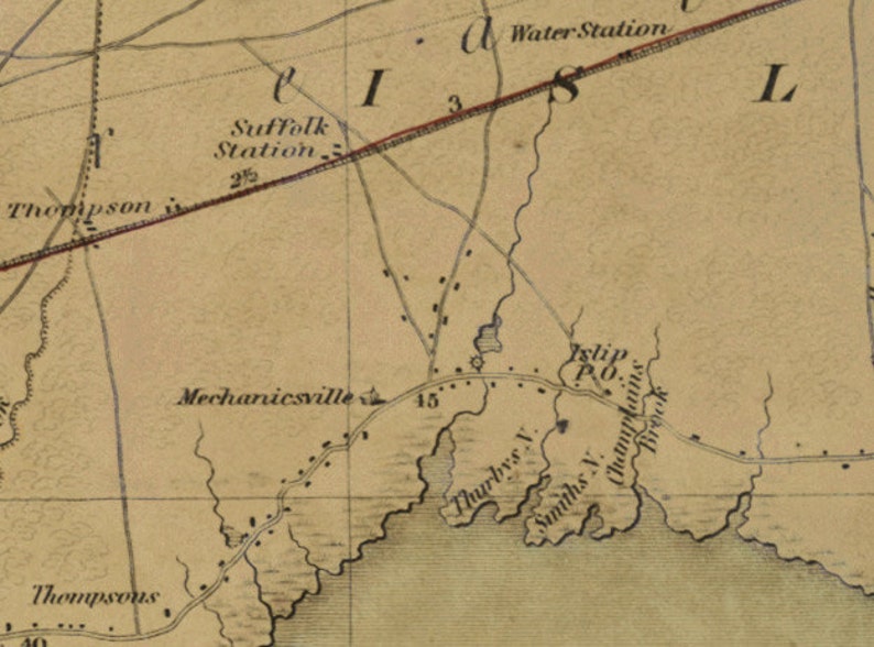 Long Island and Southern Connecticut - 1844 Map by J. Calvin Smith ...
