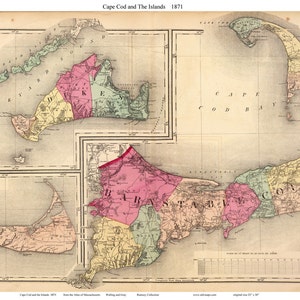Cape Cod & the Islands - 1871 - Old Map Walling and Gray Atlas - Map ...