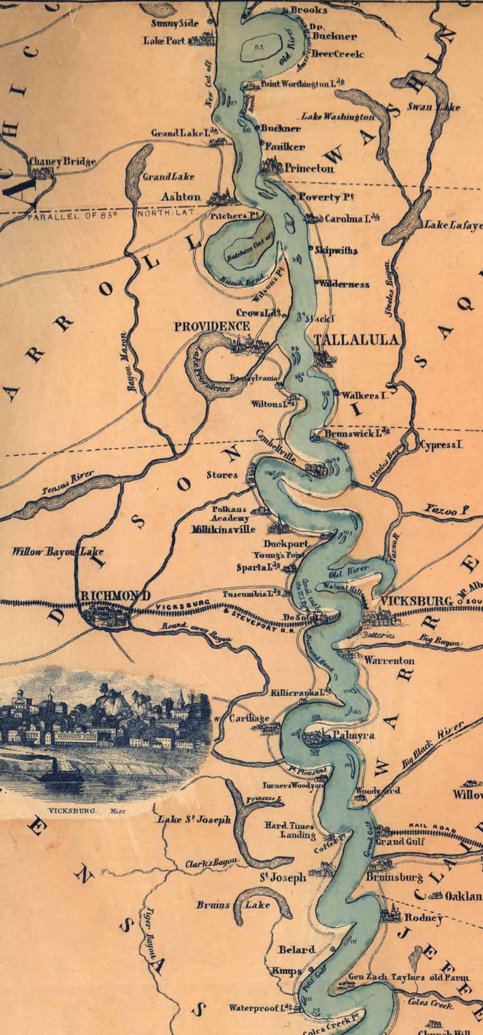 Mississippi River Valley 1863 Old Wall Map River Only St - Etsy