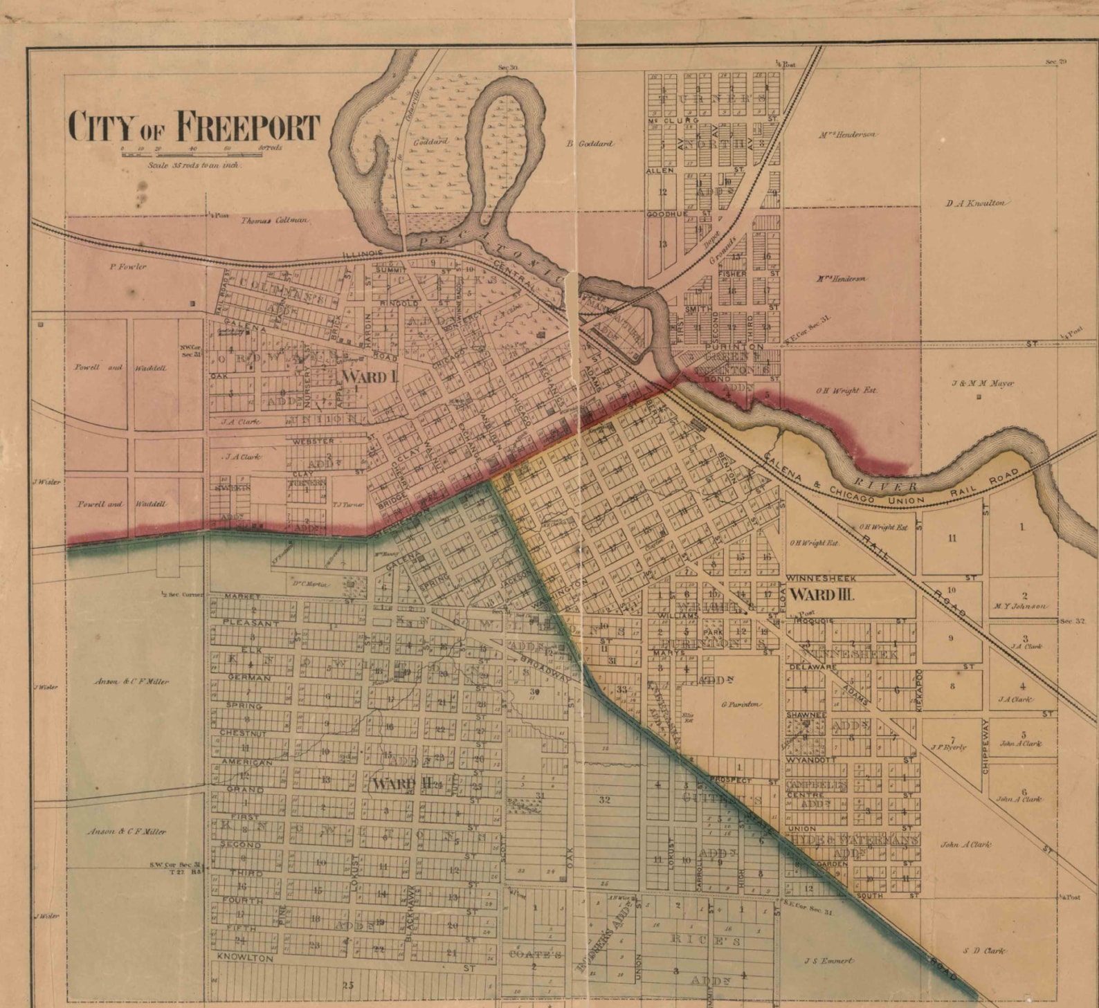 Stephenson County Illinois 1859 Old Wall Map Reprint With - Etsy