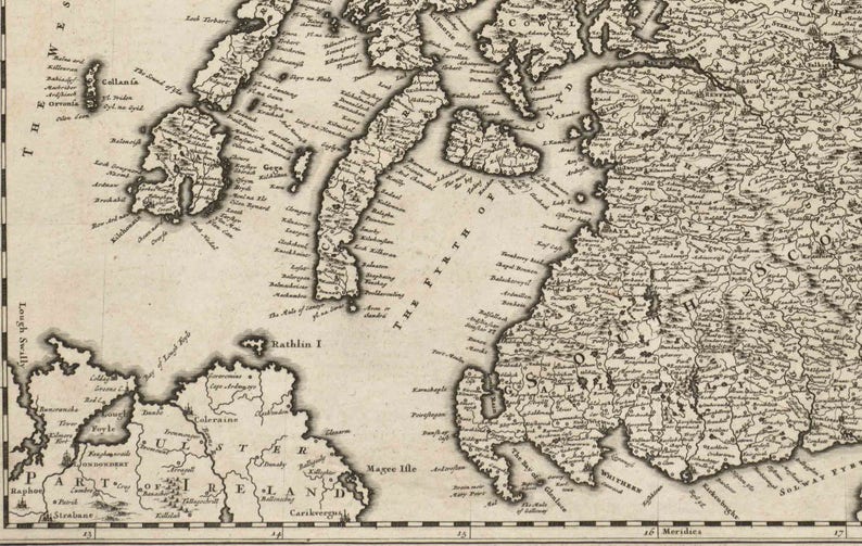 Scotland 1689 Old Map Visscher Reprint | Etsy
