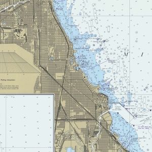 Chicago Lake Front 1983 - Lake Michigan, Illinois - Nautical Map ...