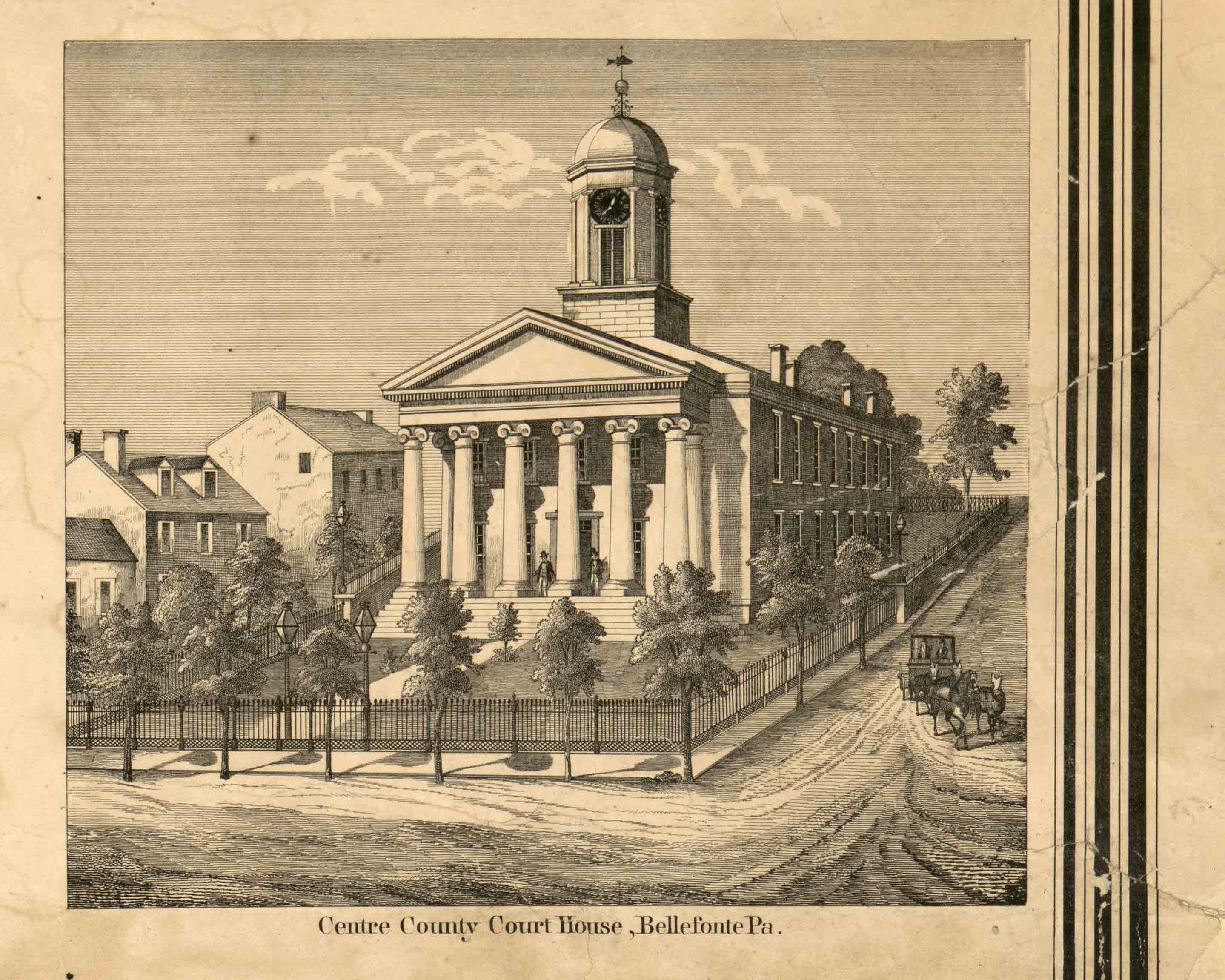 Centre County Pennsylvania 1861 Old Wall Map with Homeowner | Etsy