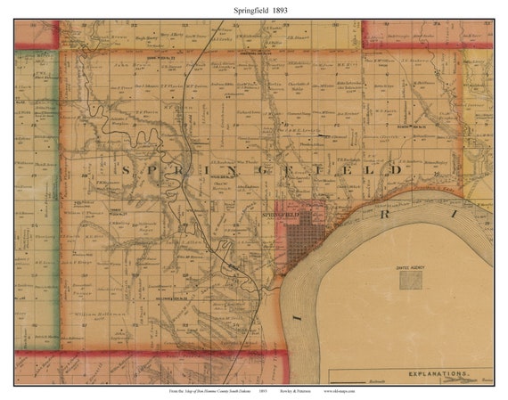 Springfield 1893 Old Town Map With Homeowner Names South | Etsy