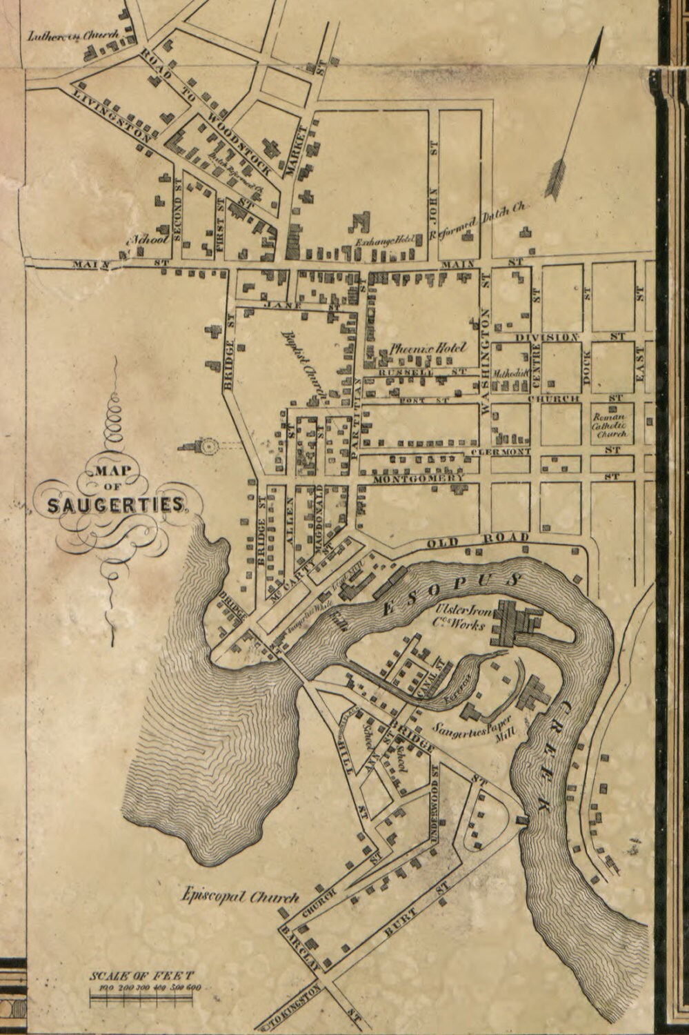 Ulster County New York 1853 - Old Wall Map Reprint With Homeowner Names ...