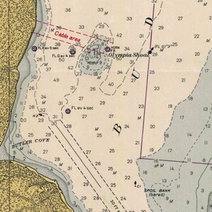 Olympia Harbor Budd Inlet 1948 Nautical Map, Washington, Reprint PC ...