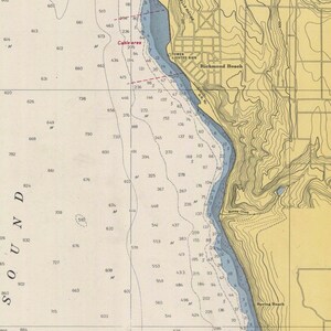Apple Cove Point - Keyport 1947 Nautical Map, Washington, Reprint PC ...