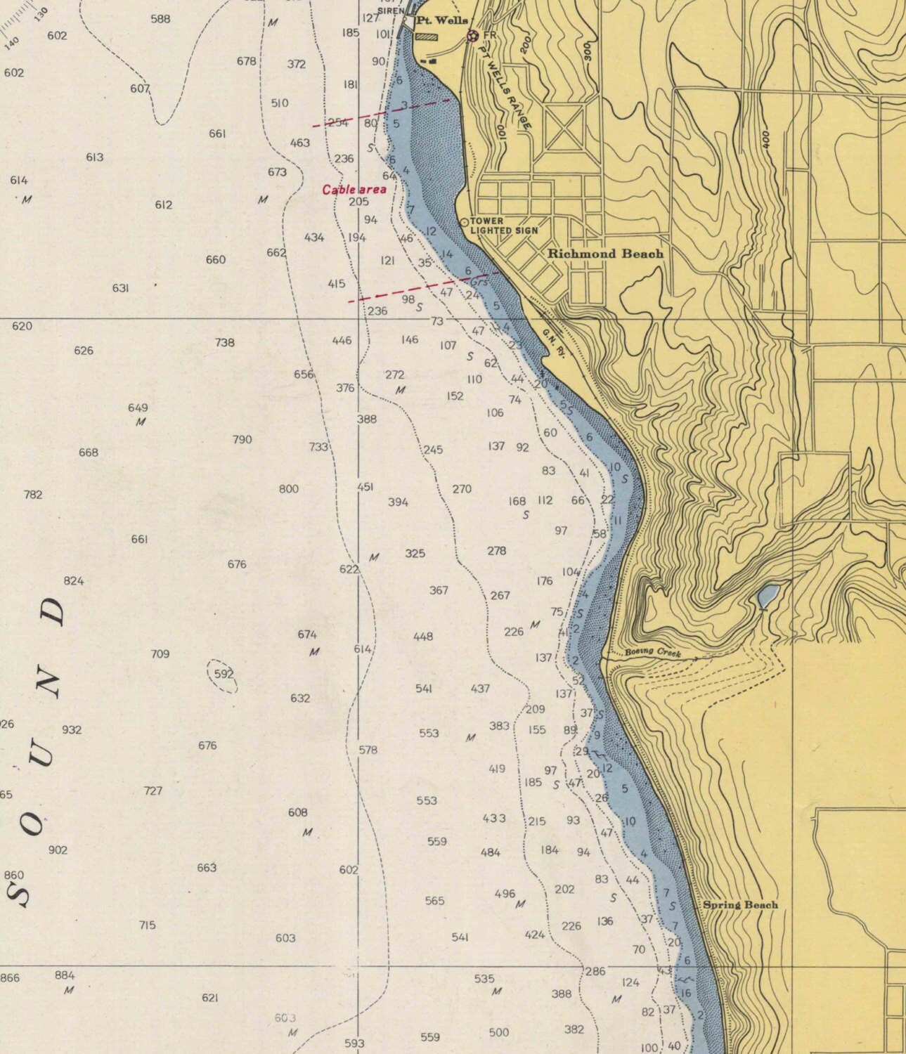Apple Cove Point Keyport 1947 Nautical Map Washington - Etsy
