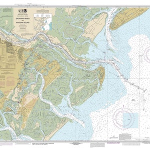 Savannah River and Wassaw Sound 2017-old Map Nautical Chart-south ...