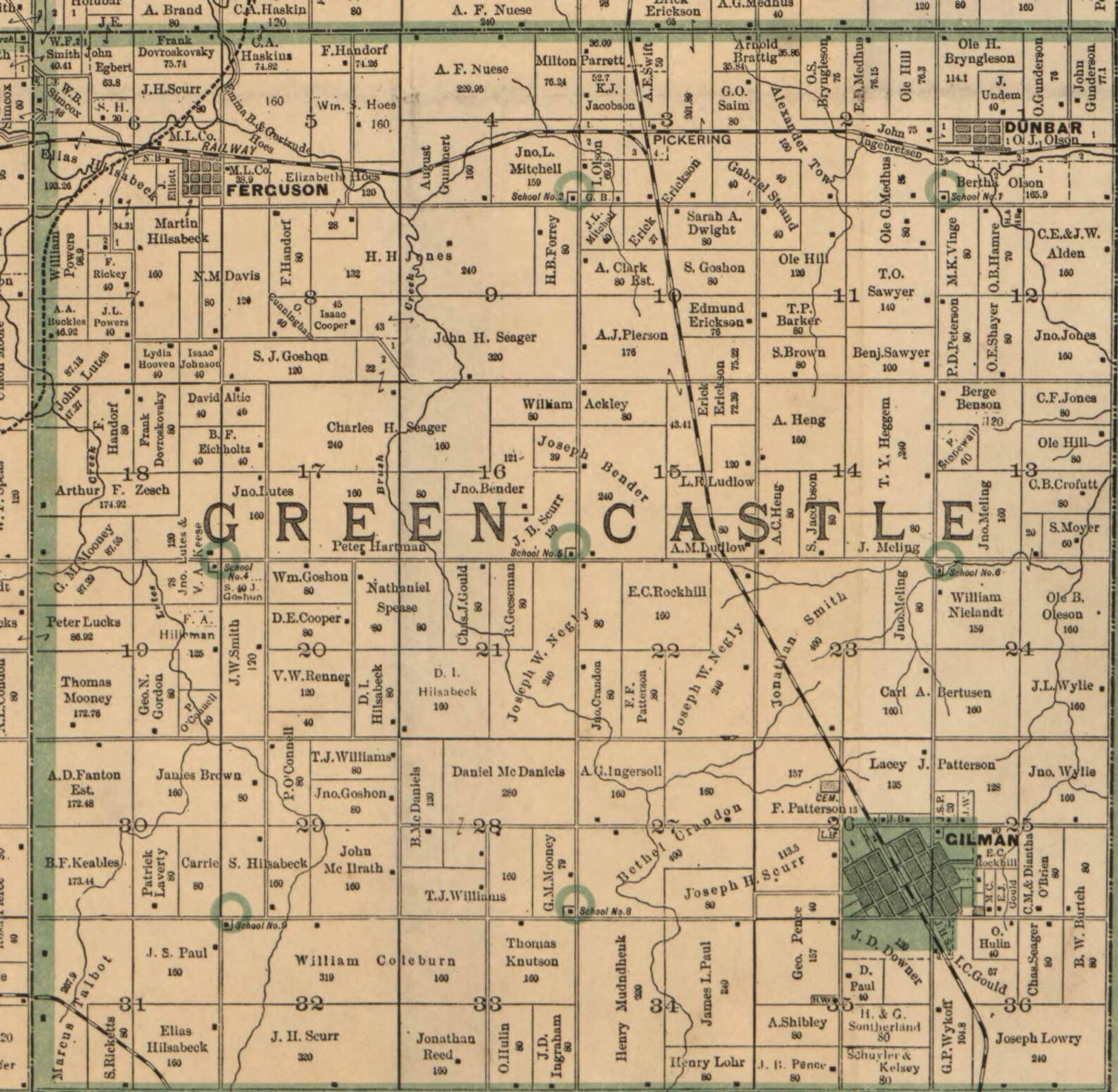 Marshall County Iowa 1896 Old Wall Map With Landowner Names | Etsy