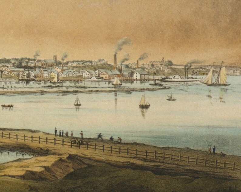 Providence Rhode Island - 1858 Birds Eye View - J.b.batchelder Reprint ...