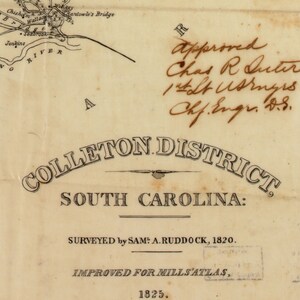 Colleton District South Carolina 1825 - County Wall Map - Homeowner ...