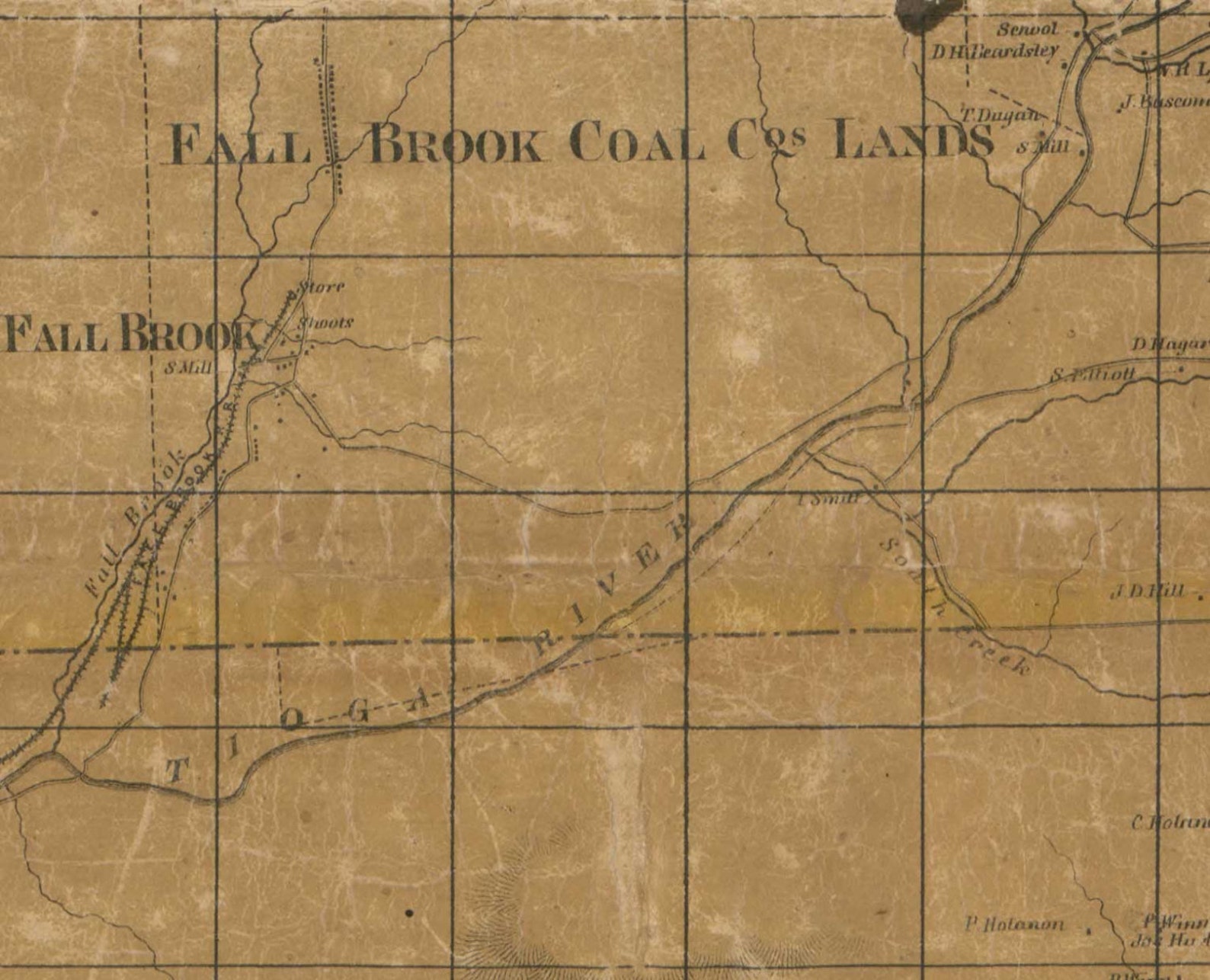 Tioga County Pennsylvania Ca. 1862 Wall Map With Homeowner - Etsy