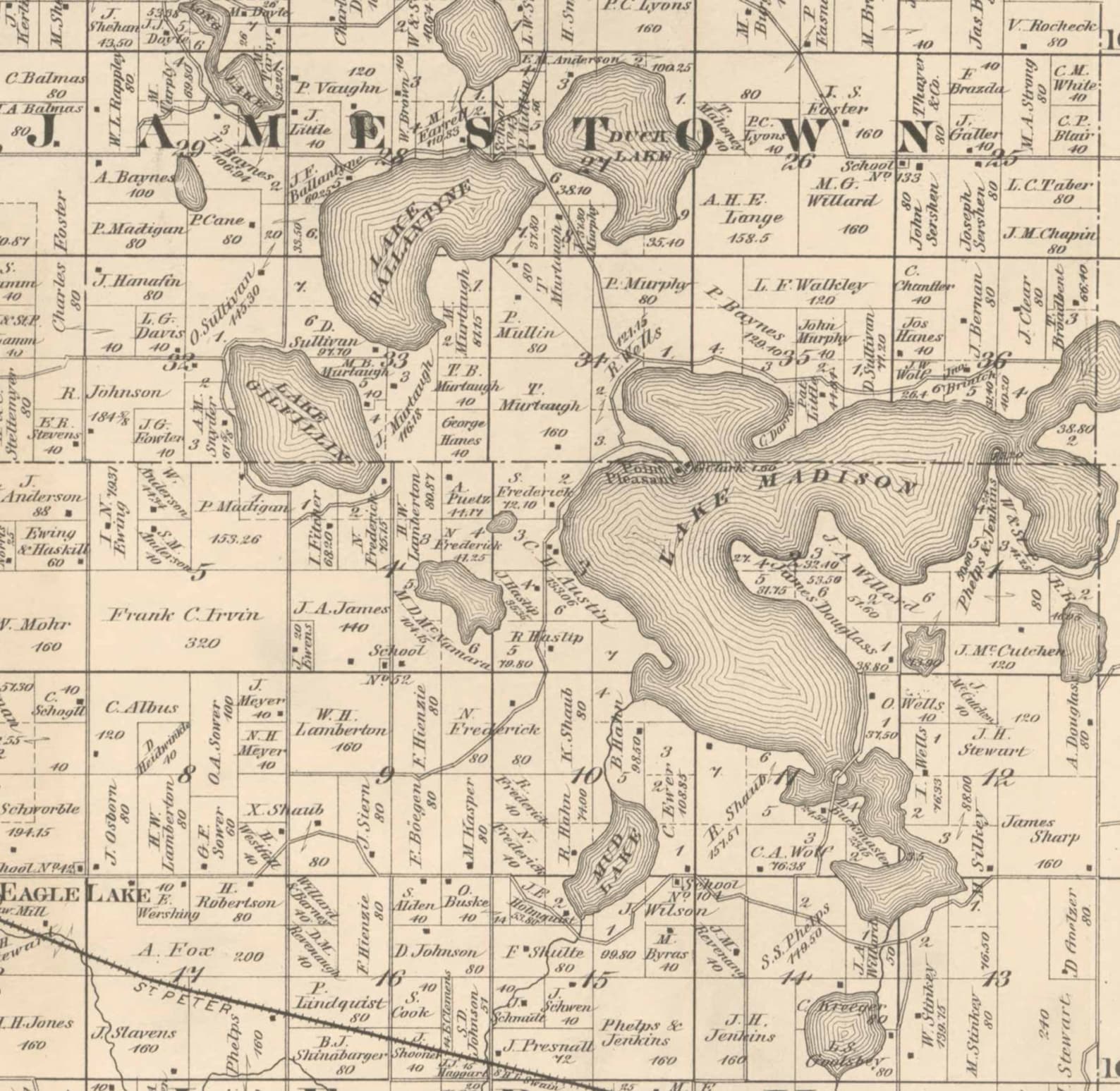 Blue Earth County Minnesota 1879 Old Wall Map Reprint With - Etsy