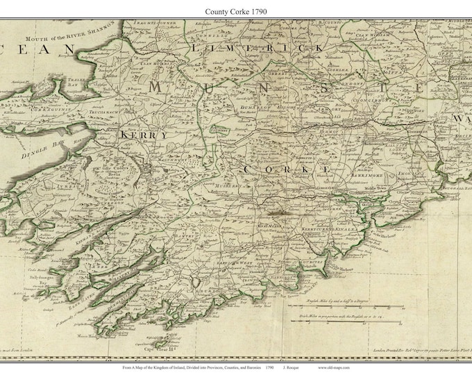 Map Art Ireland Map County Cork Ireland Fine Art Watercolor Print ...