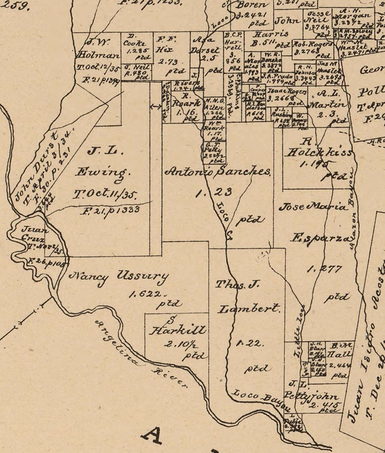 Nacogdoches County Texas 1881 Old Wall Map Reprint With - Etsy