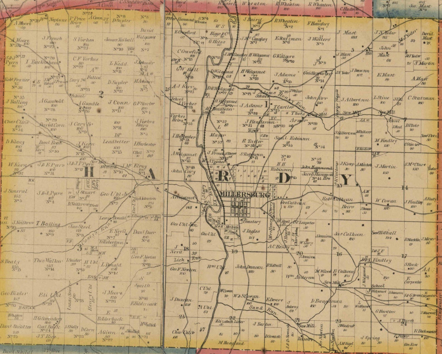 Holmes County Ohio 1861 Old Wall Map Reprint with Homeowner | Etsy