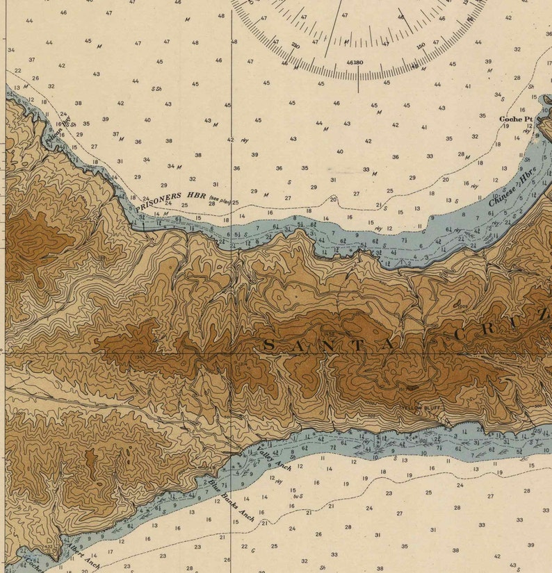 Anacapa Passage 1946 Nautical Map - PC Harbors 5114 Reprint California ...