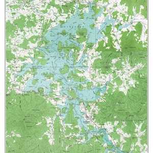 Chatuge Lake - 1966 - USGS Old Topo Map Custom Composite Reprint ...