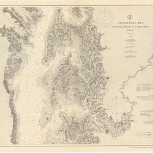 Choptank River to Sandy Point - 1909 Nautical Map Reprint - Chesapeake ...