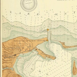 Great Sodus Bay, New York - 1902 Nautical Map - Lake Ontario - Great ...