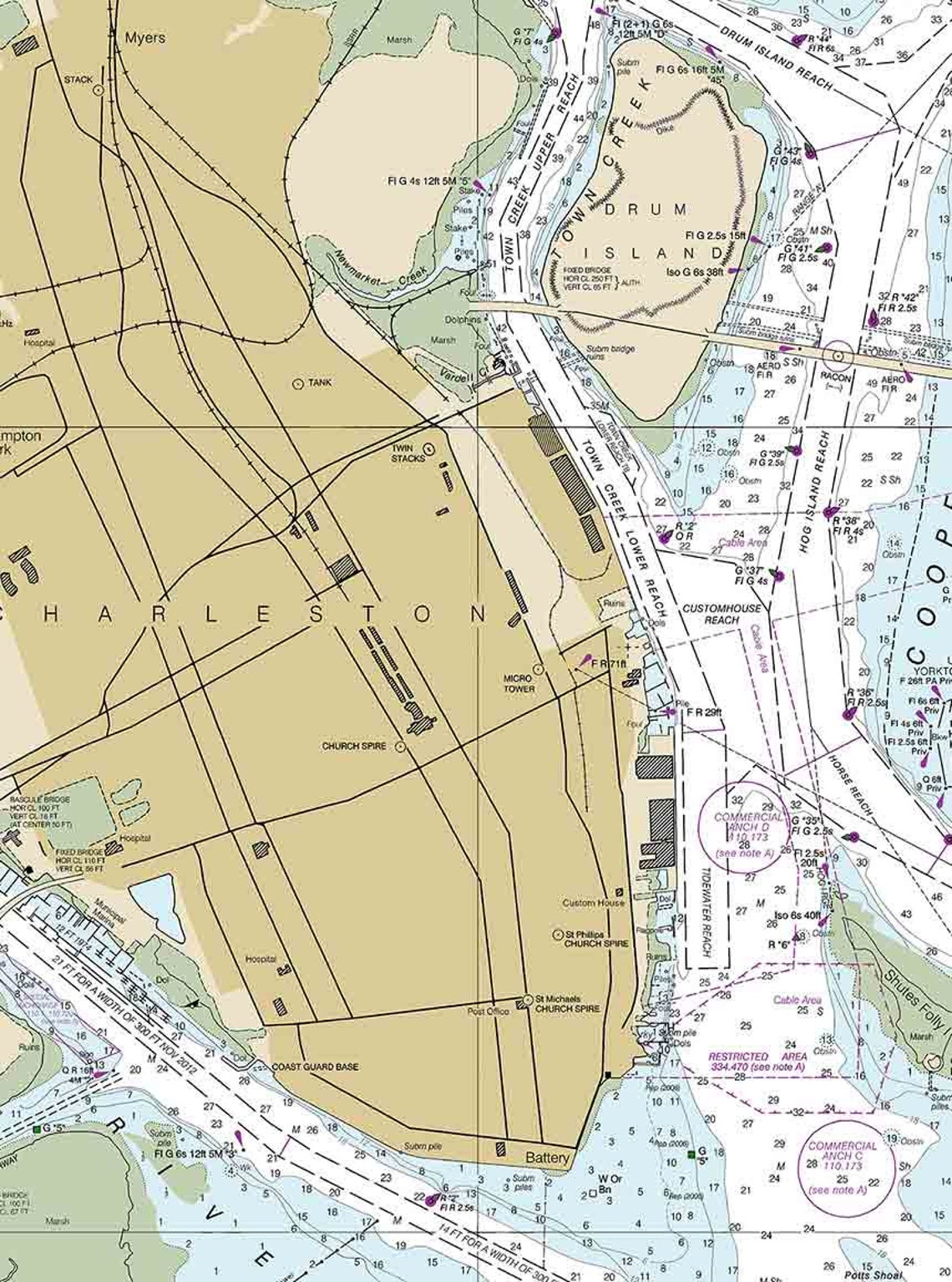 Charleston Harbor 2015 Old Map Nautical Chart - South Carolina -reprint ...