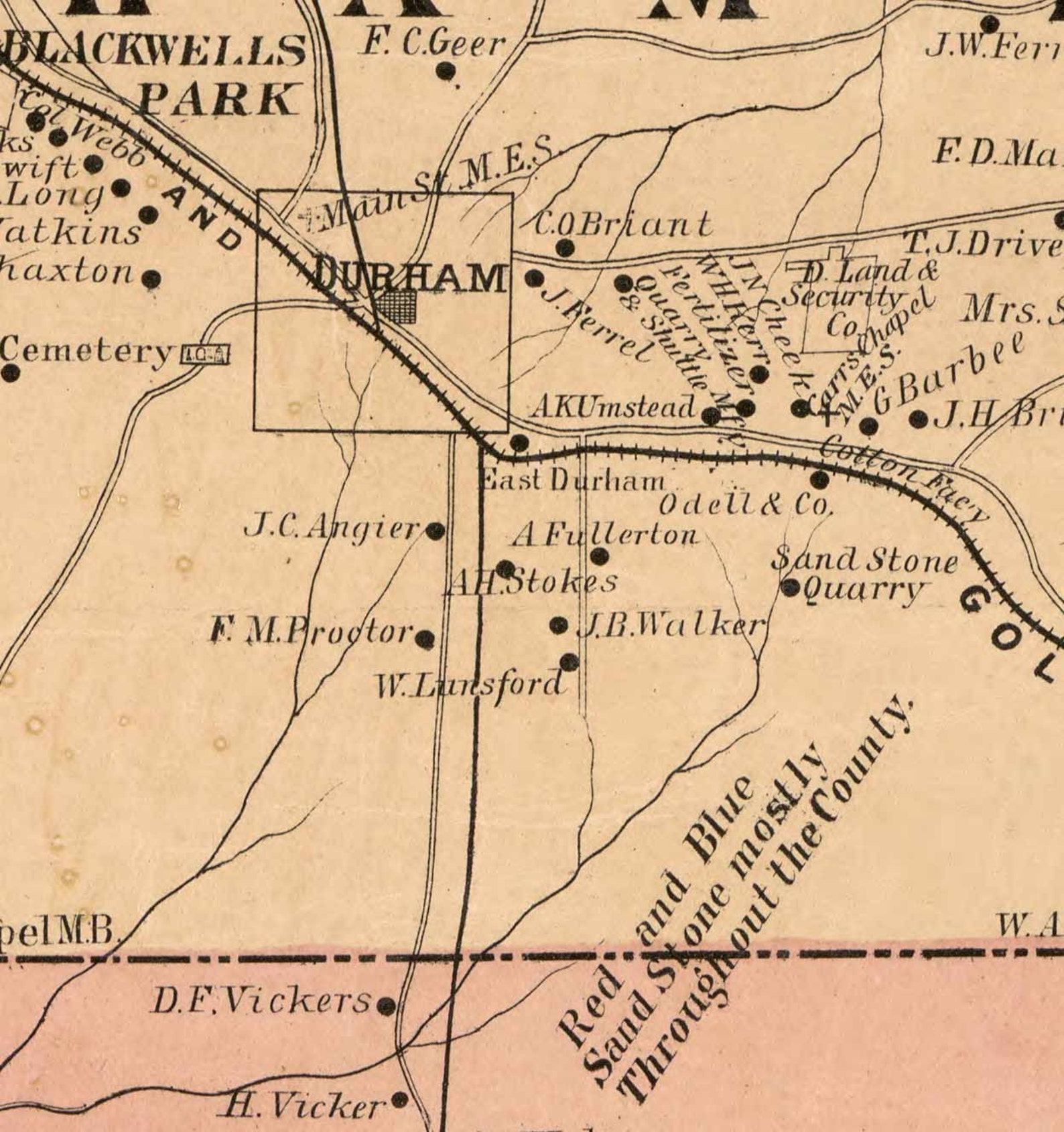 Durham County North Carolina 1887 Old Wall Map With - Etsy