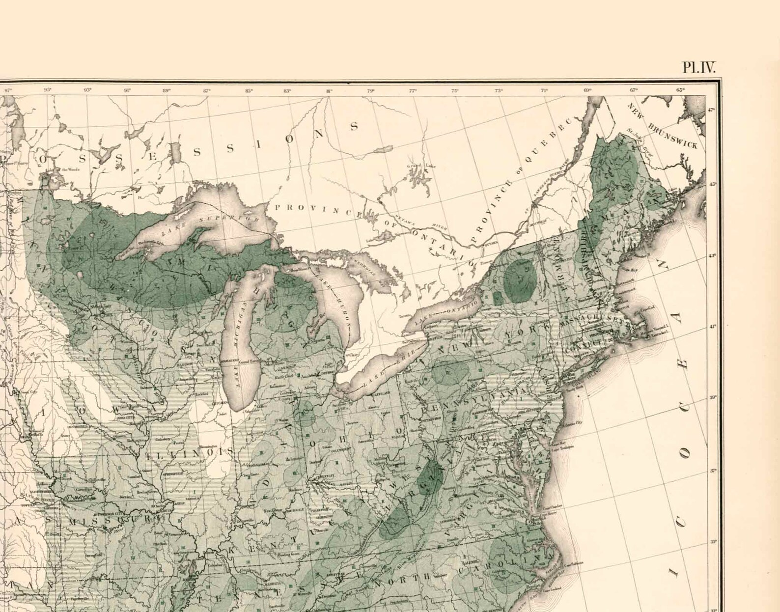 USA Woodland & Forests Map 1873 Reprint 9th Census Atlas - Etsy