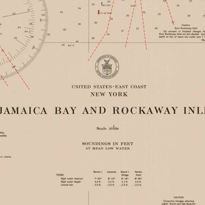 Jamaica Bay and Rockaway Inlet, NY 1934 Nautical Map - Reprint ...