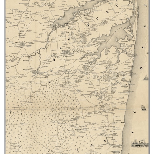 Brick 1872 Old Town Map With Homeowner Names Metedeconk River - Etsy