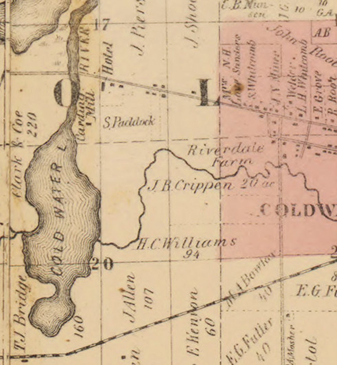 Branch County Michigan 1858 Wall Map Reprint With Homeowner - Etsy UK
