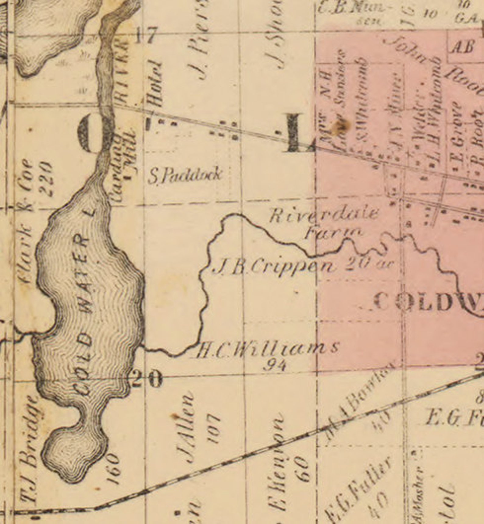 Branch County Michigan 1858 Wall Map Reprint With Homeowner - Etsy