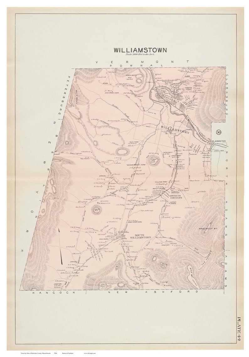 Williamstown 1904 Old Town Street Map Reprint Berkshire | Etsy
