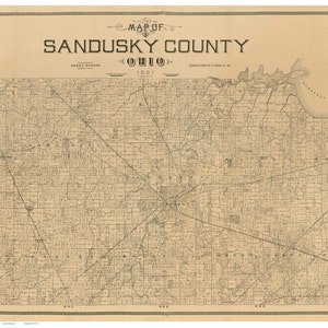 Sandusky County Ohio 1891a - Old Wall Map Reprint With Homeowner Names ...