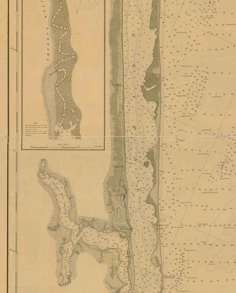 Jupiter Inlet 1887 Nautical Map Reprint florida 80000 AC - Etsy
