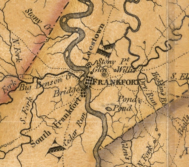 Kentucky 1818 A - State Map Munsell - Old Map Reprint - Etsy