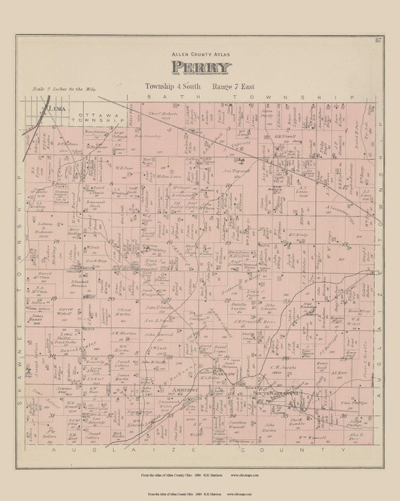 Mapa De Carreteras Del Condado De Perry, Ohio