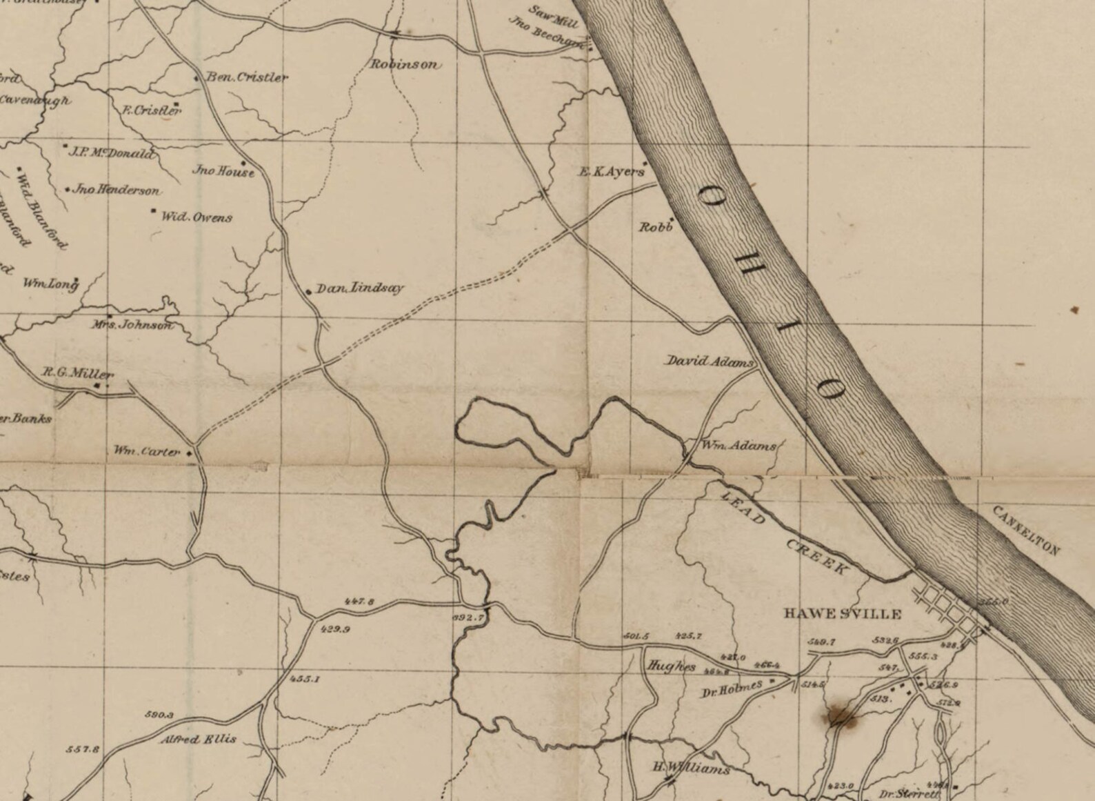 Hancock County Kentucky 1887 Old Wall Map With Homeowner - Etsy